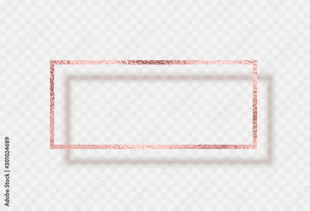 Gold rose foil smudge frame. Pink sparkle glitter texture decor ...