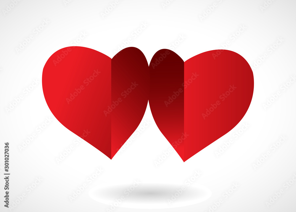 Heart Logo Vector For Valentine Day - Isolated On Gray Background ...