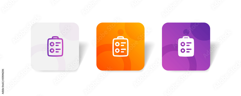 check list board round icon in outline and solid style with colorful ...