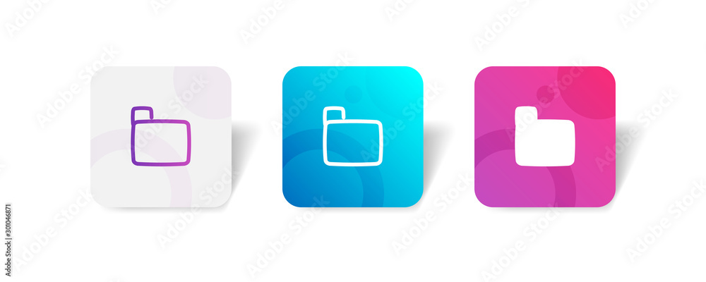 folder round icon in outline and solid style with colorful smooth ...