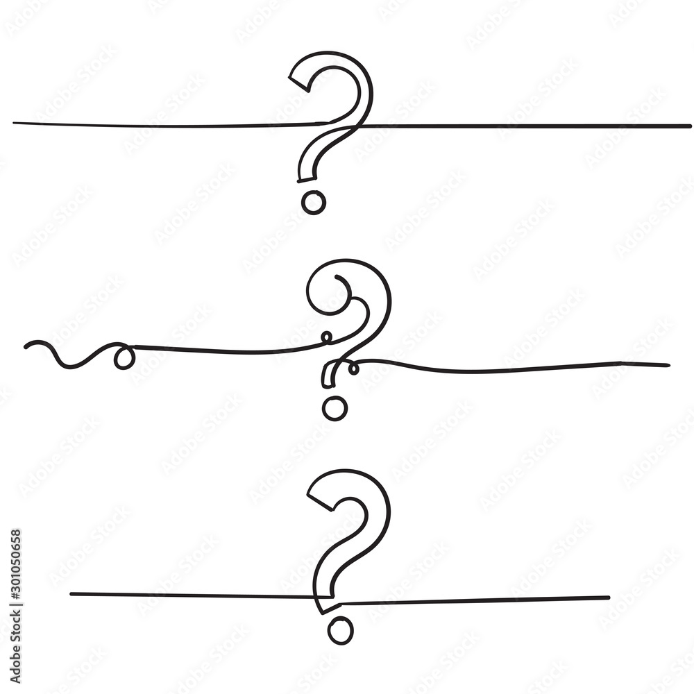 Vektorová grafika „Set of hand drawn question marks. doodle questions ...