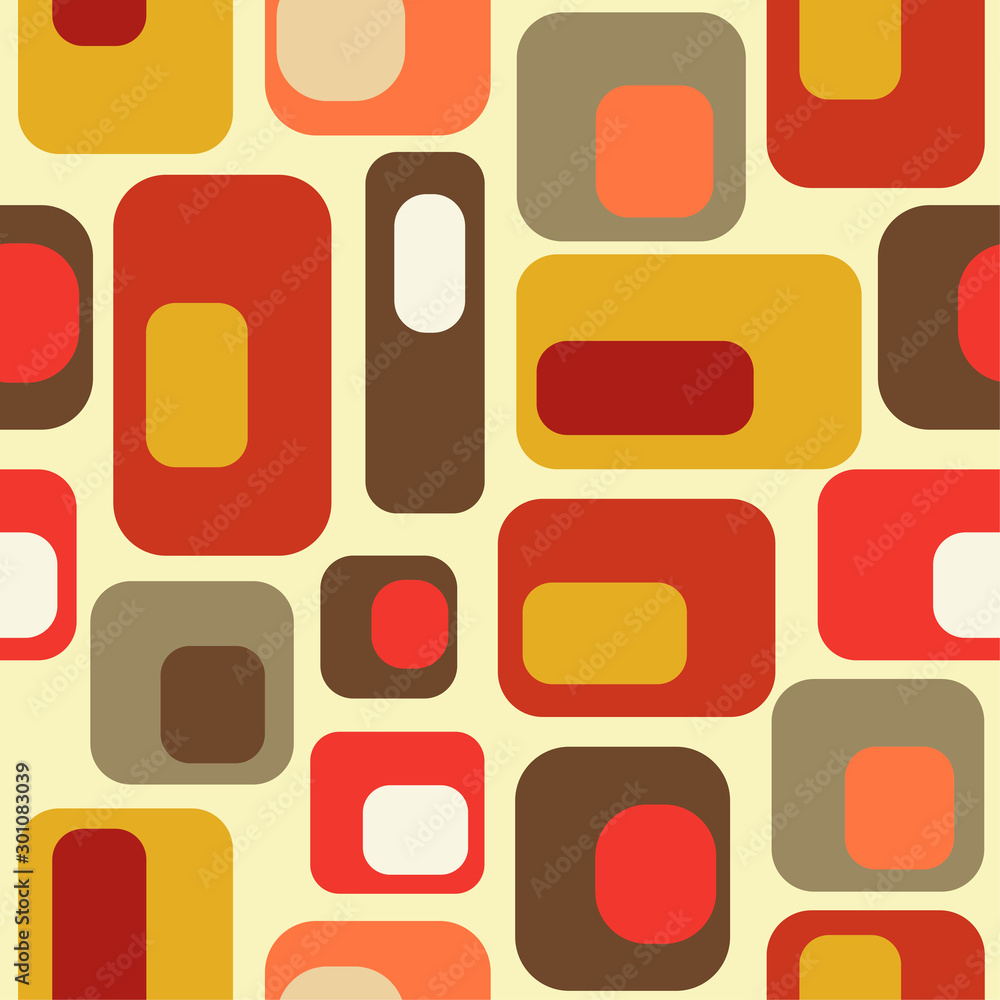 mid century style seamless pattern Stock Vector | Adobe Stock