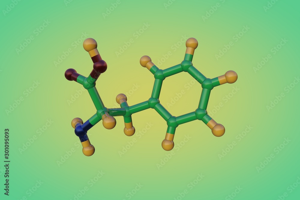 Molecular structure of l-phenylalanine or phenylalanine, an essential ...
