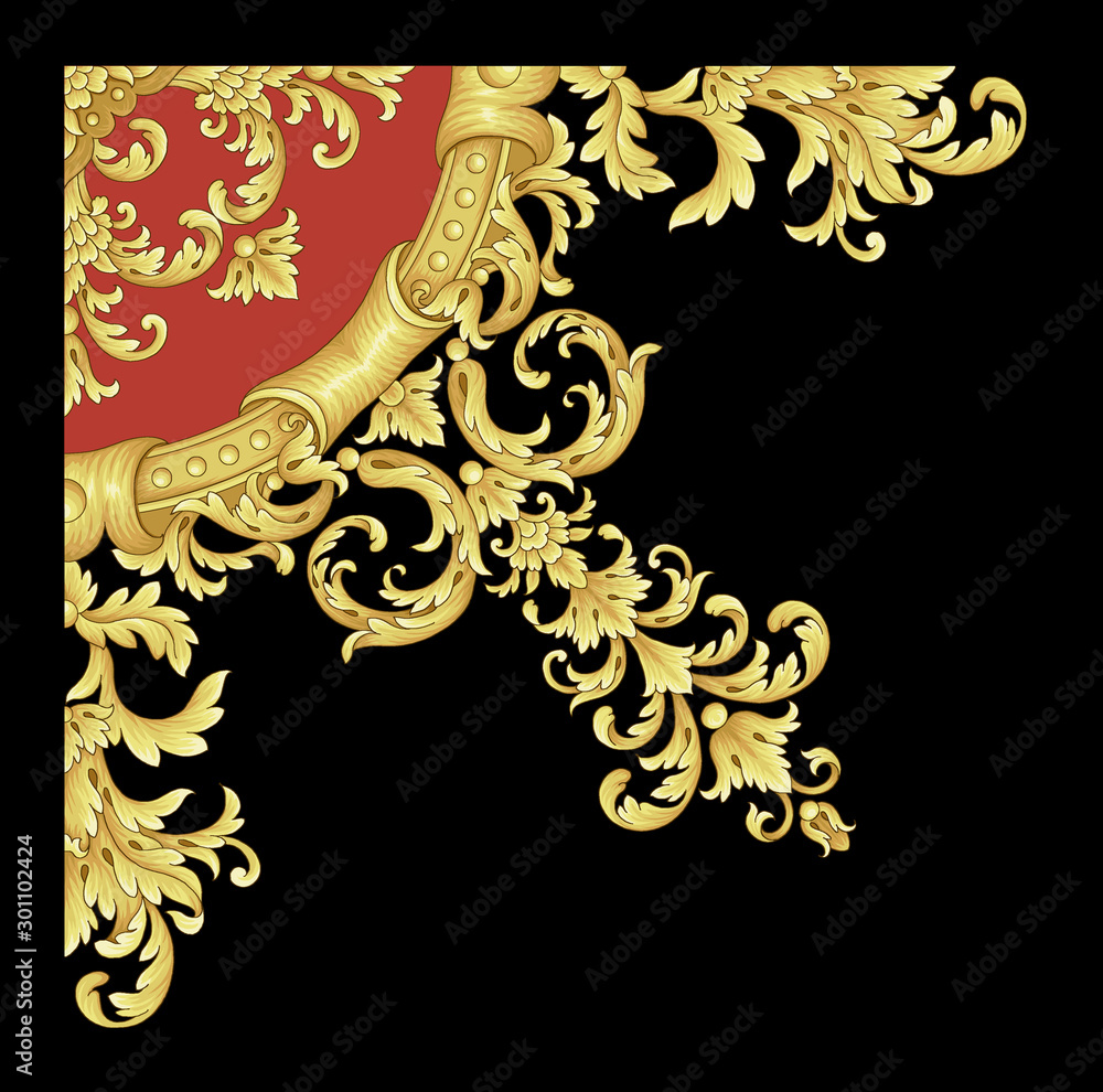 Decorative elegant luxury design.Vintage elements in baroque, rococo ...