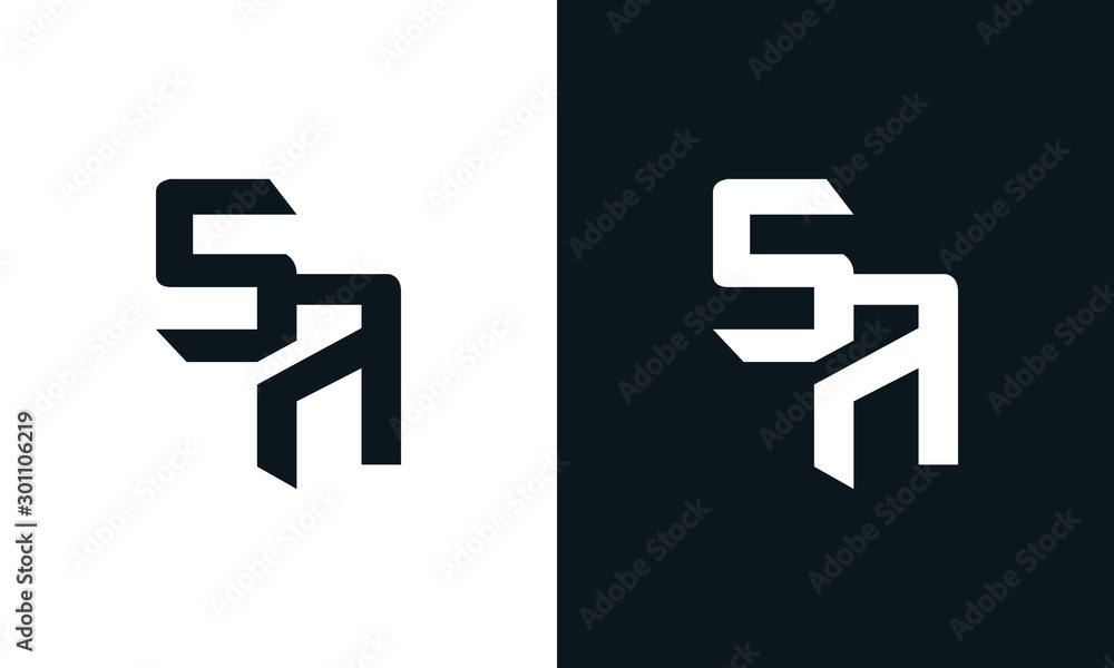 Modern abstract letter SA logo. This logo icon incorporate with two ...
