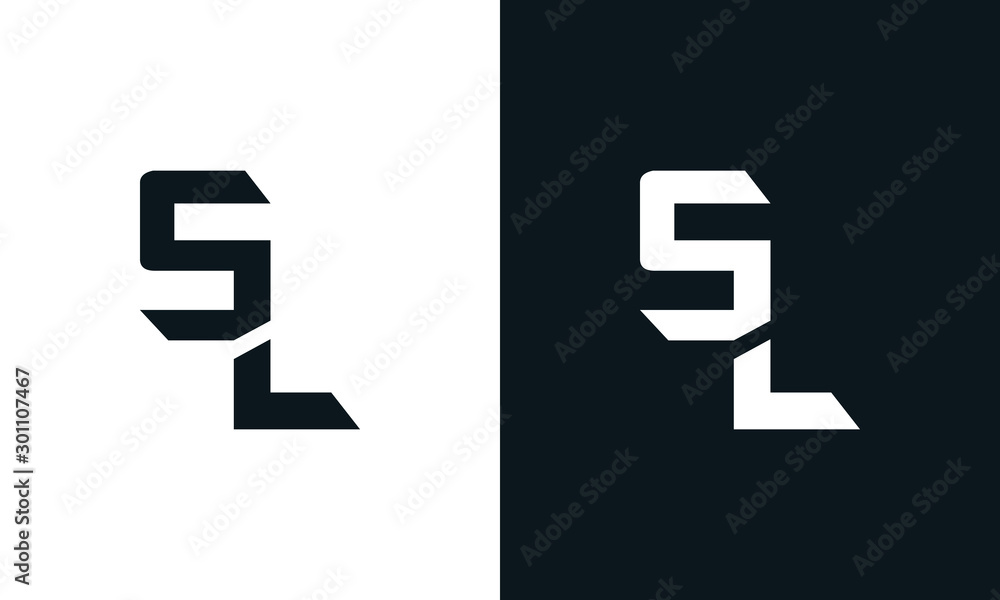 Modern abstract letter SL logo. This logo icon incorporate with two ...