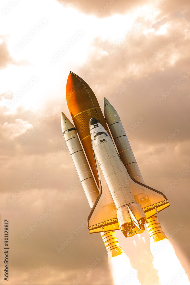 Liftoff of the rocket. The elements of this image furnished by NASA ...