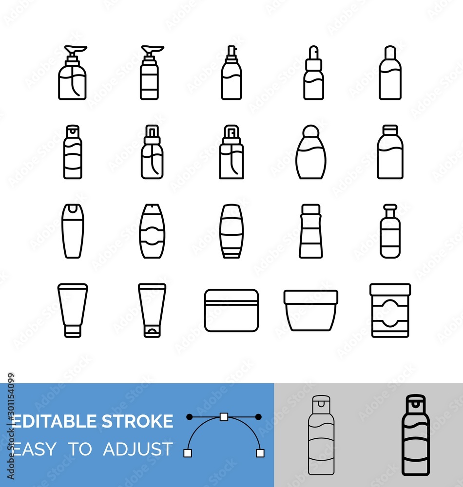 Bottle and container line icon set, vector illustration Stock Vector ...