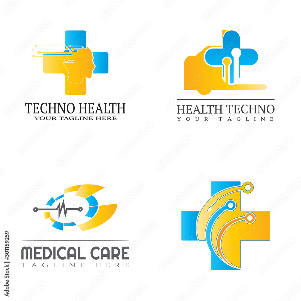 Collection of medical and health logos for clinics, icons of human ...