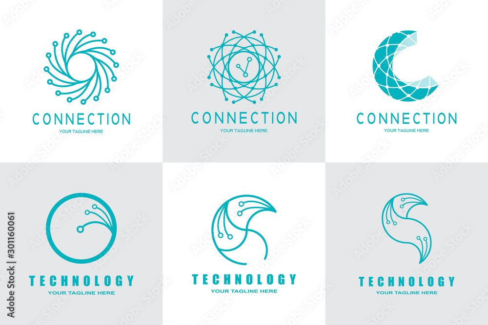 Future digital technology icon - network, internet, connection ...