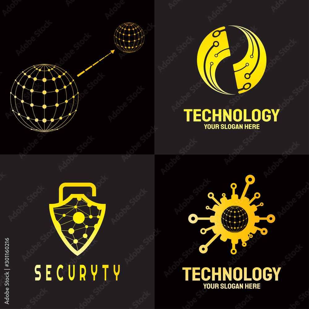 Vetor de Future digital technology logo template, network, internet ...