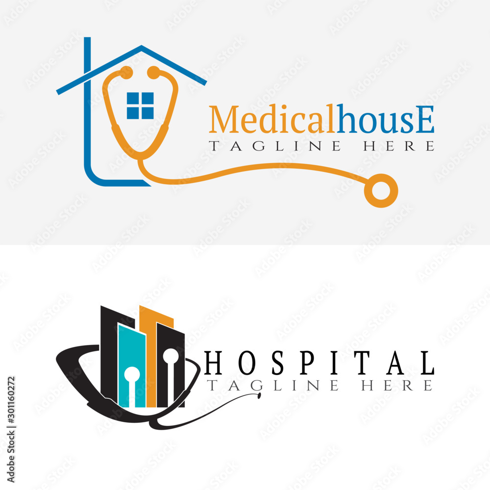 Collection of medical and health logos for clinics, icons of human ...