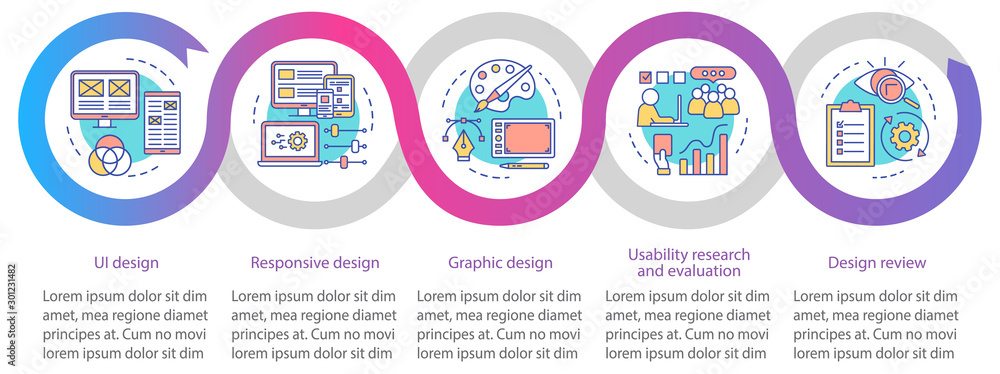 Application development vector infographic template. Business ...