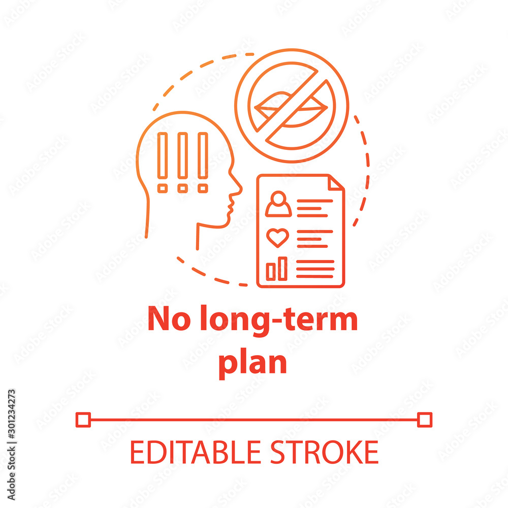 No long term plan concept icon. Relationship development scheme ...
