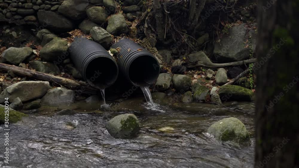 Drainage pipes draining straight into natural creek stream and ...