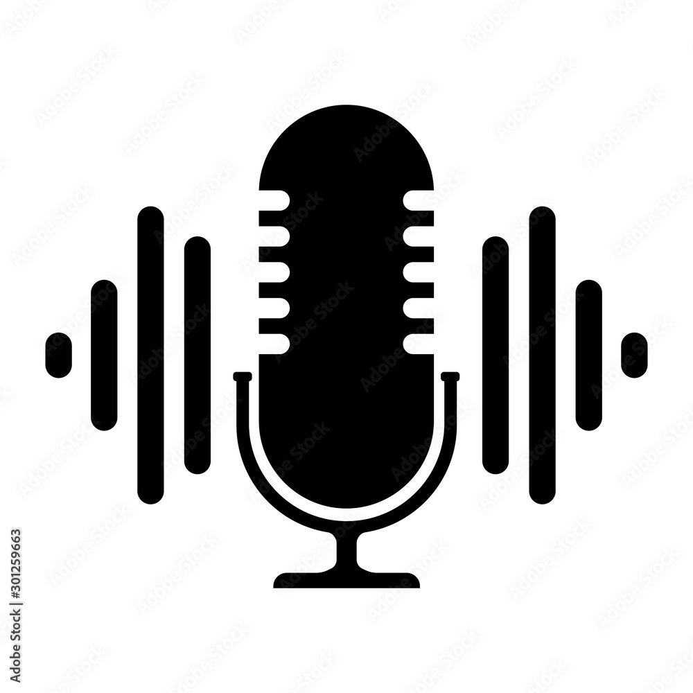 Podcast. Icon on a white background, icon, stamp, logo. Stock vector ...