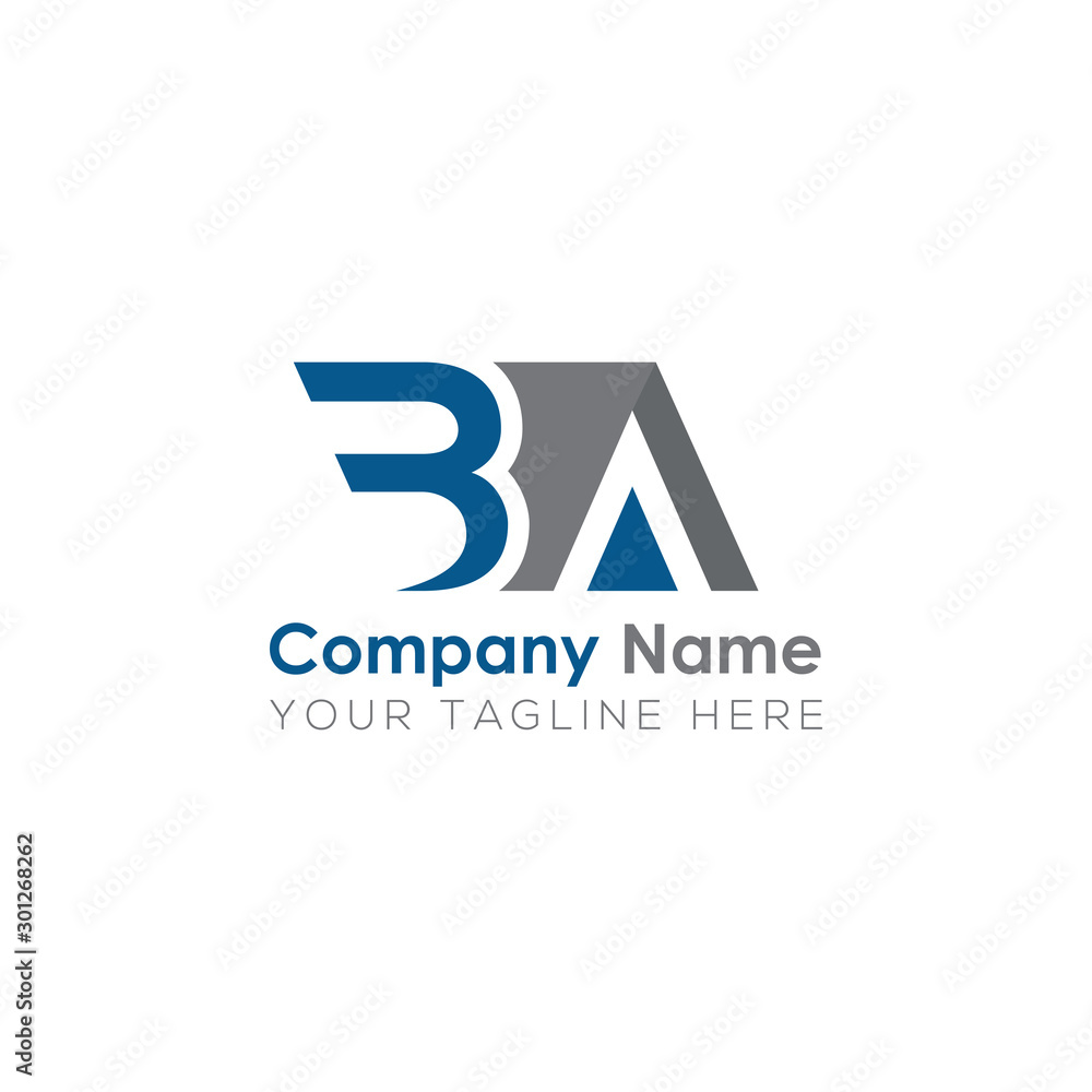 Simple eye catchy BA letter logo template. Initial ba logo. Stock ...