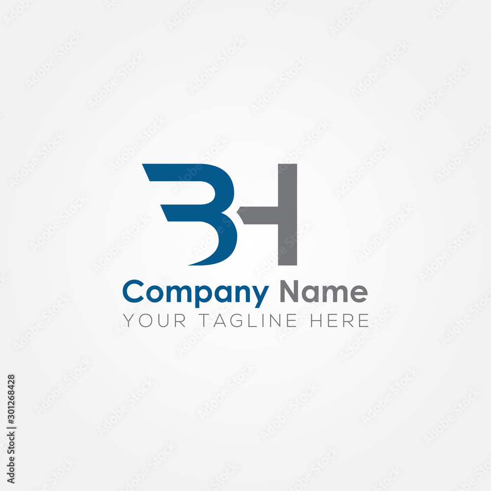 Initial BH Letter logo vector template design. Linked Letter BH Logo ...