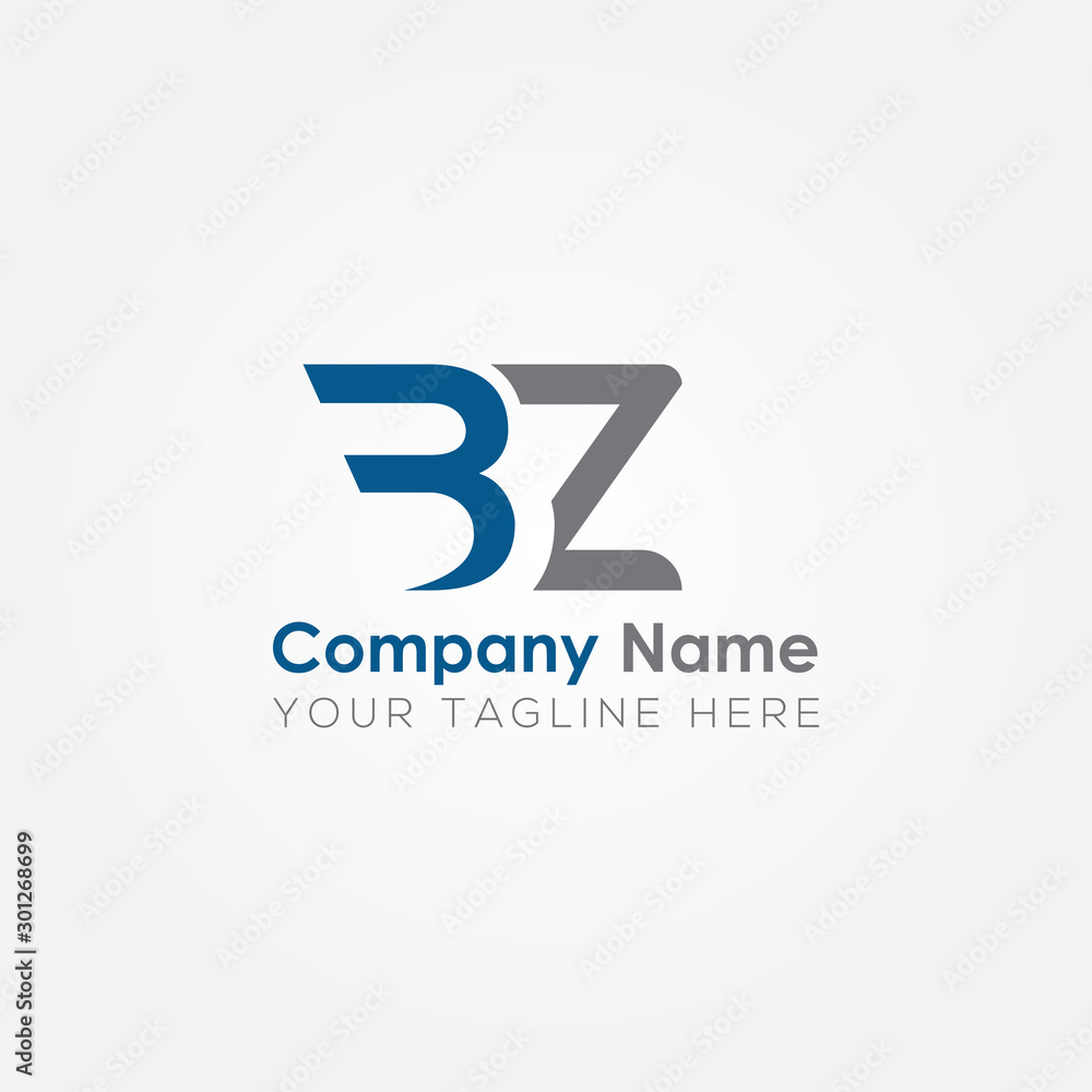 Initial BZ Letter logo vector template design. Simple Letter BZ Logo ...