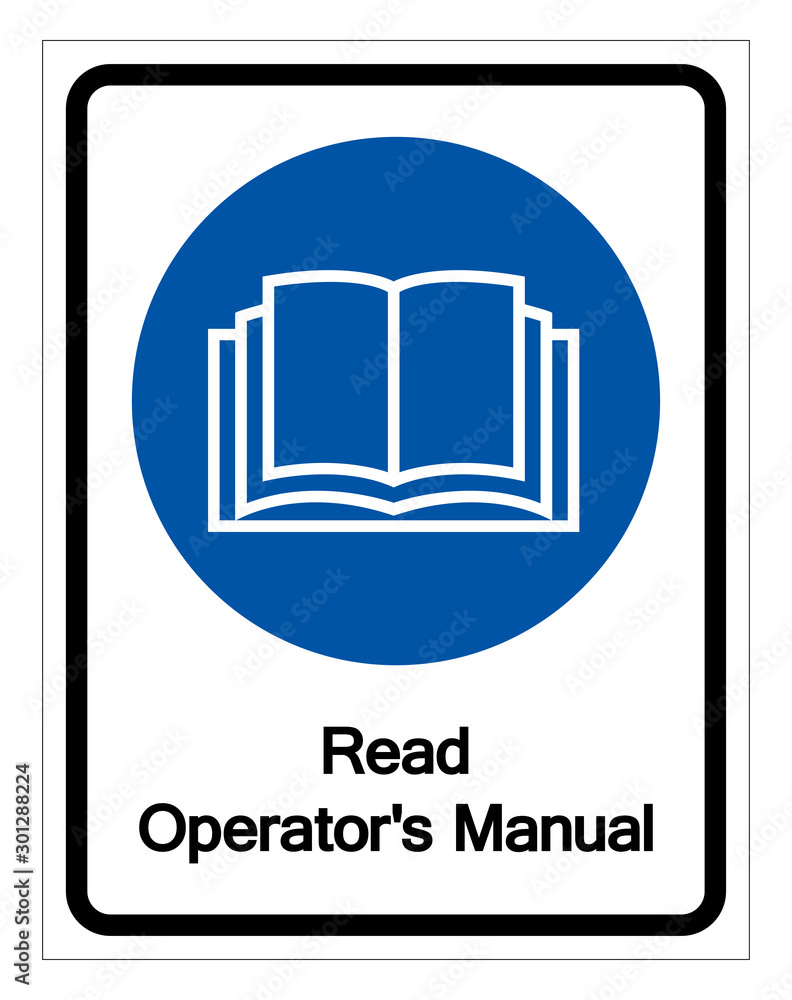Read Operator's Manual Symbol Sign,Vector Illustration, Isolated On ... Read Operator's Manual Symbol Sign,Vector Illustration, Isolated On ...