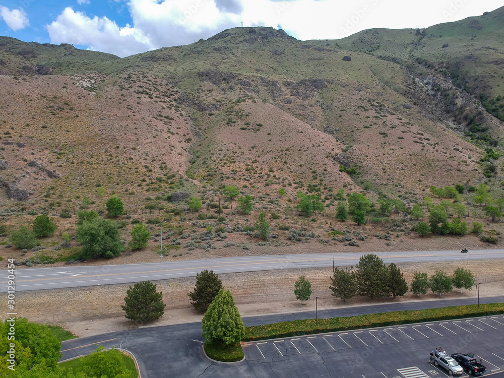 Remarkable Aerial Photography of Beebe Bridge Park with a clear blue ...