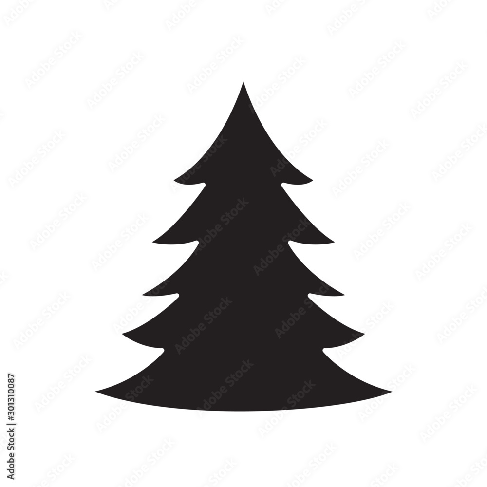 silhouette of pine tree christmas design Stock Vector | Adobe Stock