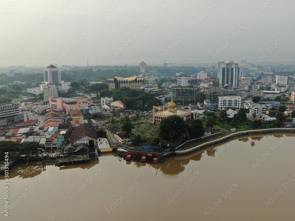 Kuching, Sarawak / Malaysia - November 8 2019: The buildings, landmarks ...