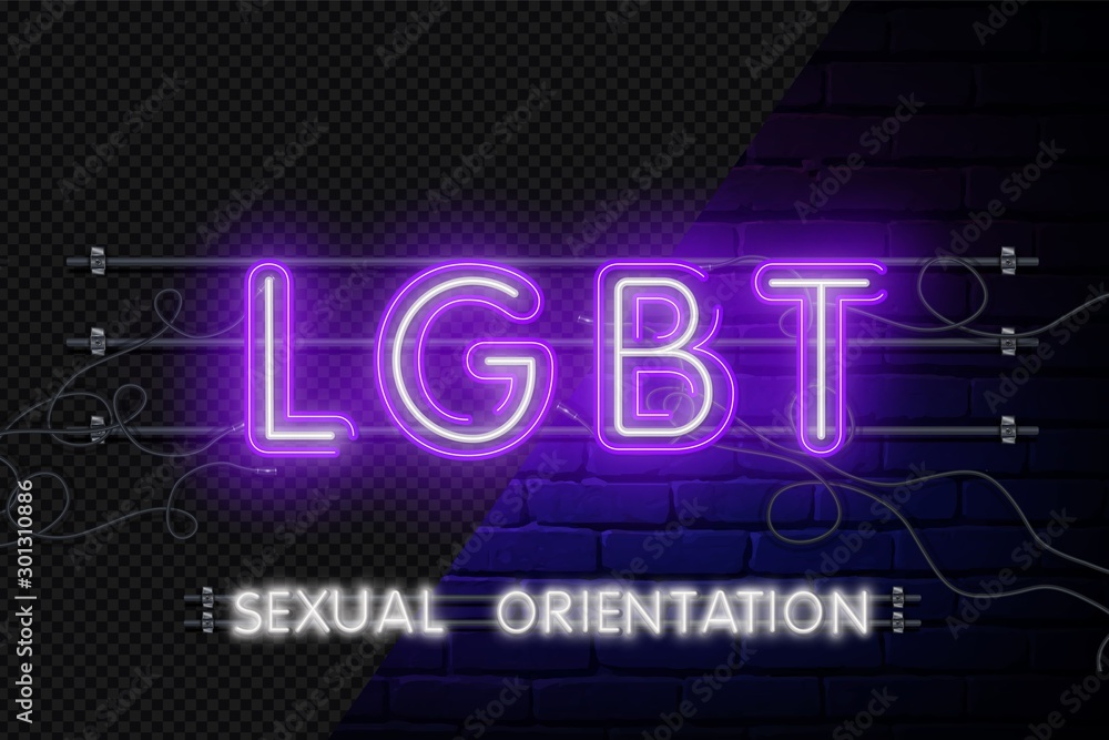 Vector realistic isolated neon sign of LGBT logo for decoration and ...