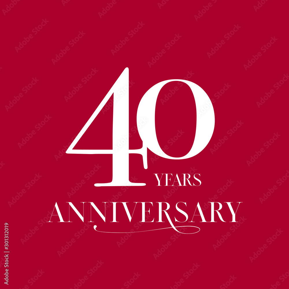 40 years anniversary vector logo, icon. Design element with number for ...