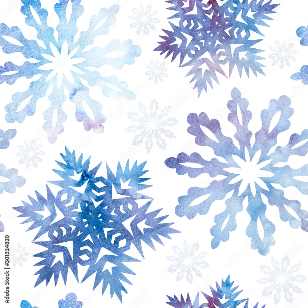 Snowflakes with a watercolor texture. Celebratory background can be ...