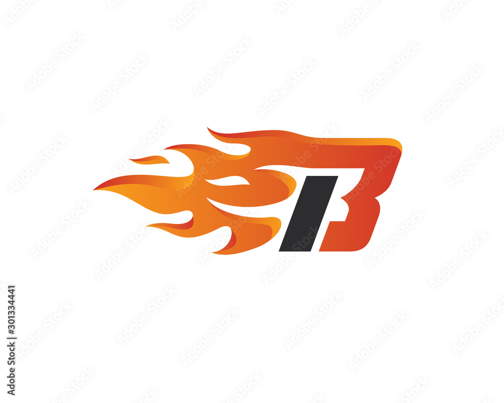 initial B flame letter logo design vector, fire logo lettering design ...