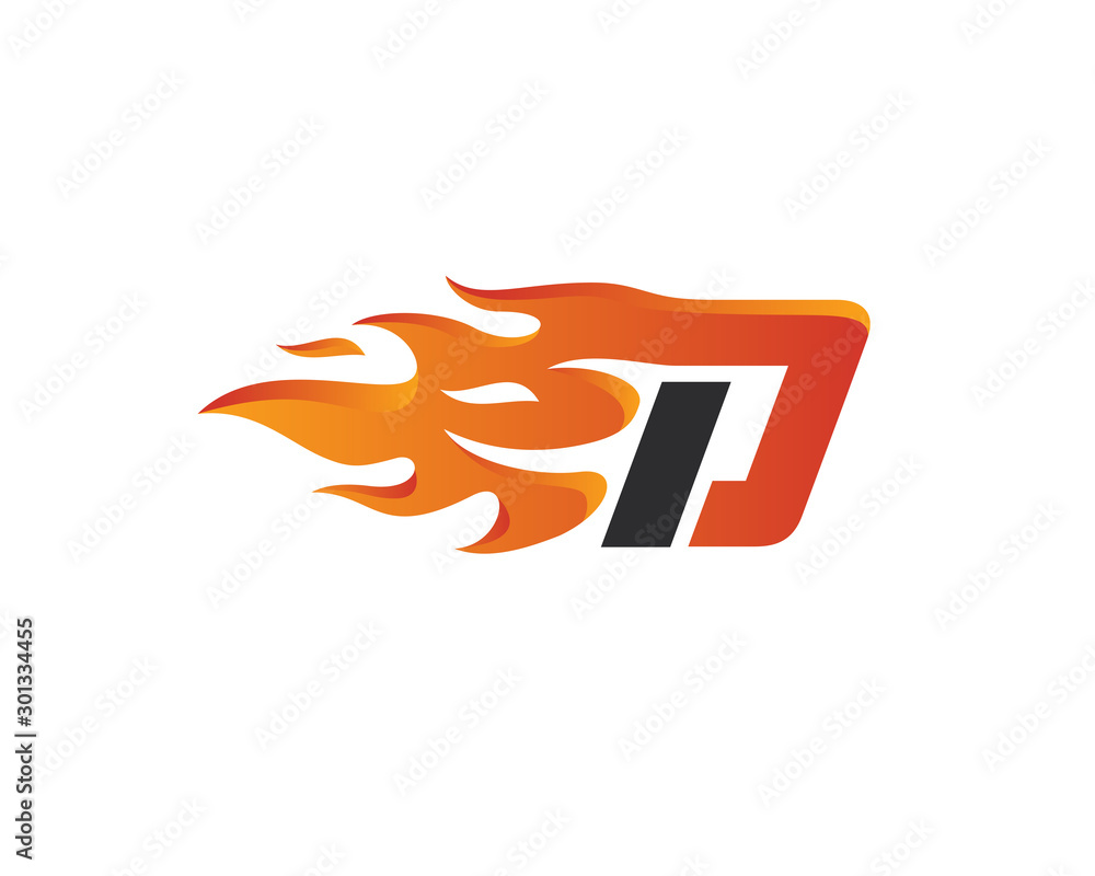 initial D flame letter logo design vector, fire logo lettering design ...