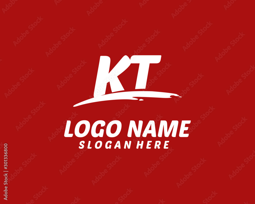 KT Initial with splash logo vector Stock Vector | Adobe Stock