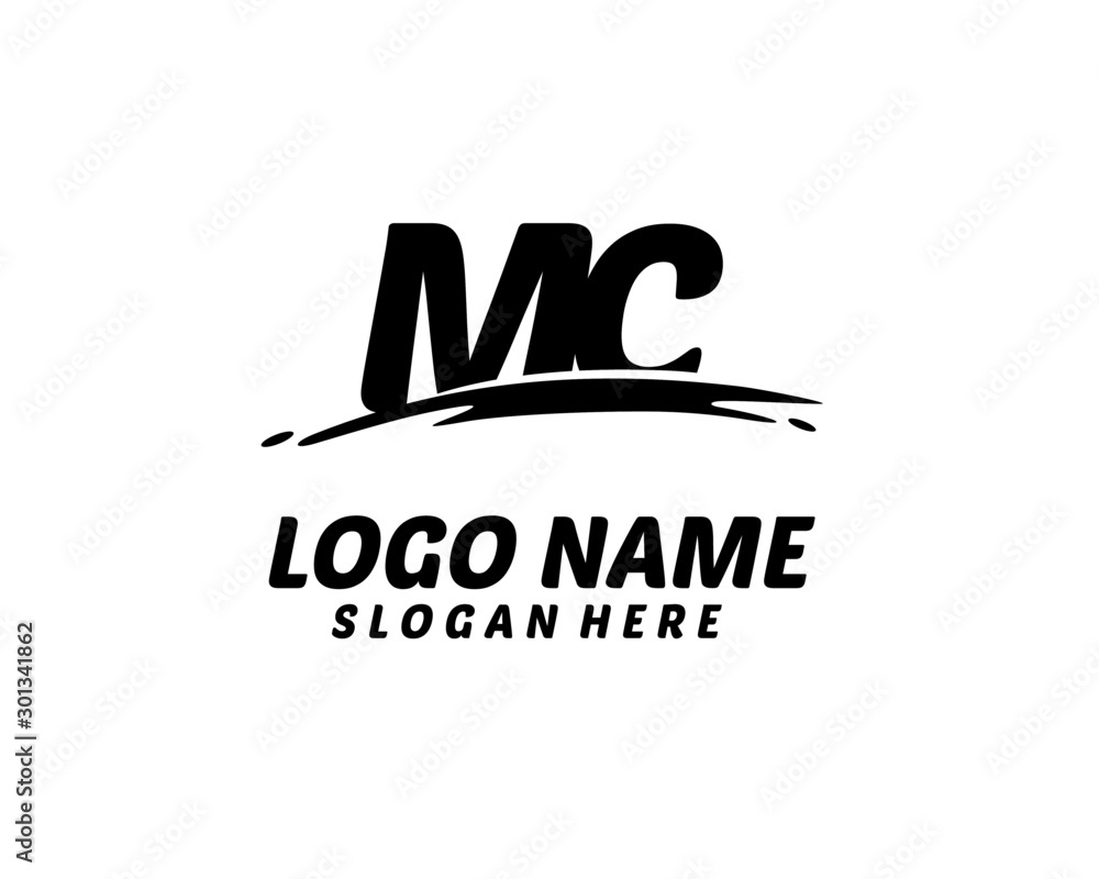 MC Initial with splash logo vector Stock Vector | Adobe Stock