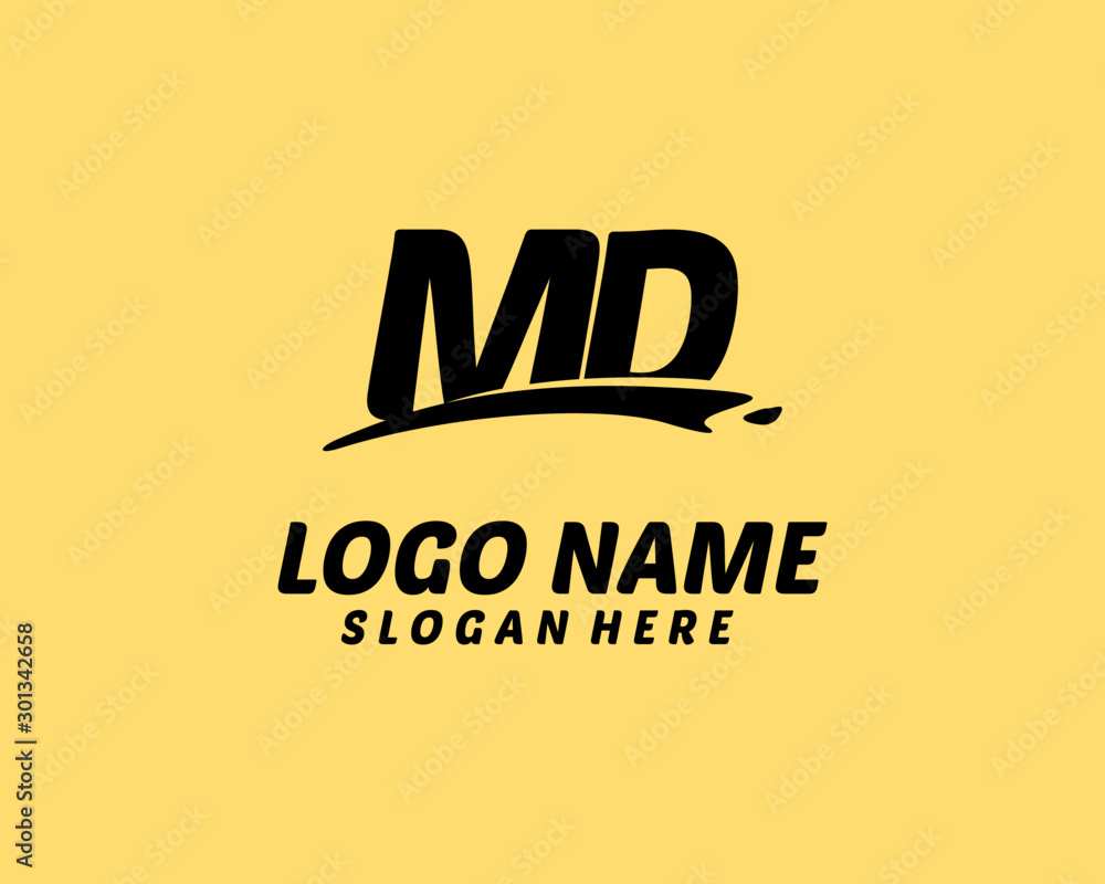 MD Initial with splash logo vector Stock Vector | Adobe Stock