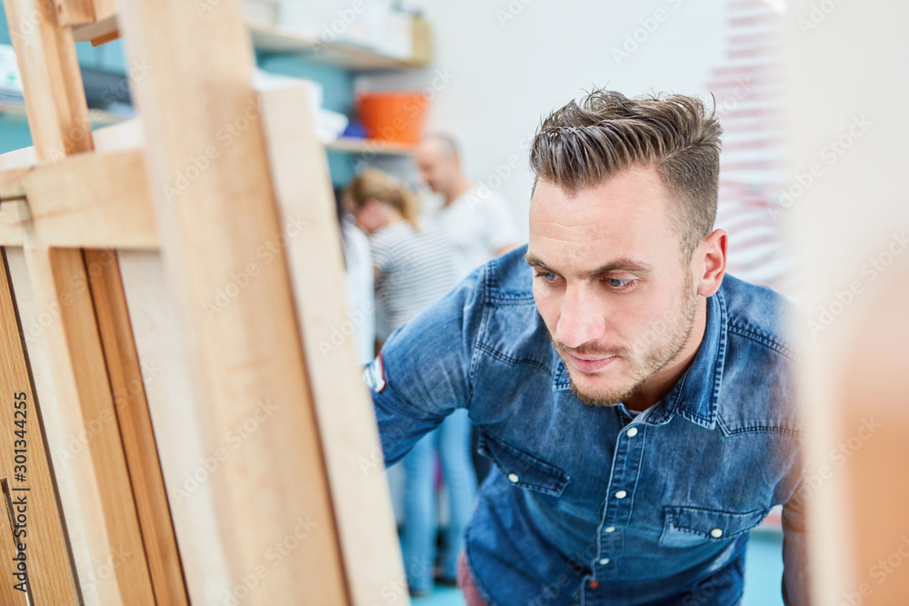 Painter learns in the studio of an art college Stock Photo | Adobe Stock