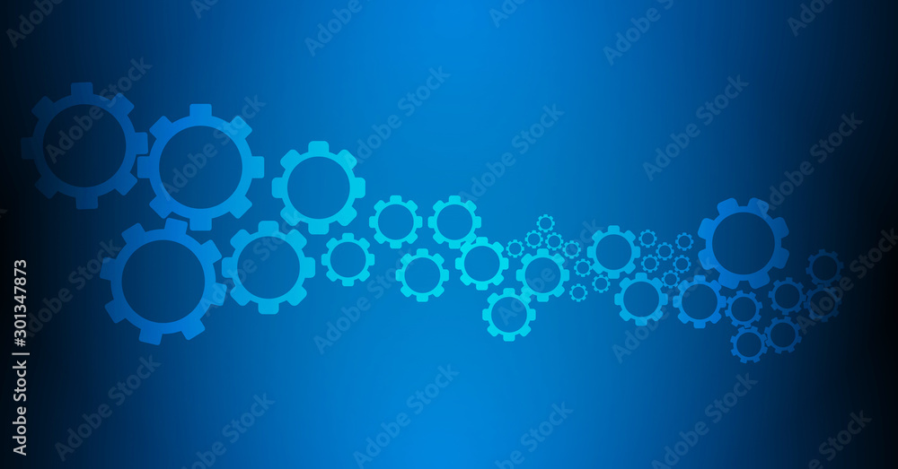 blue abstract background with gears technology digital icon background ...