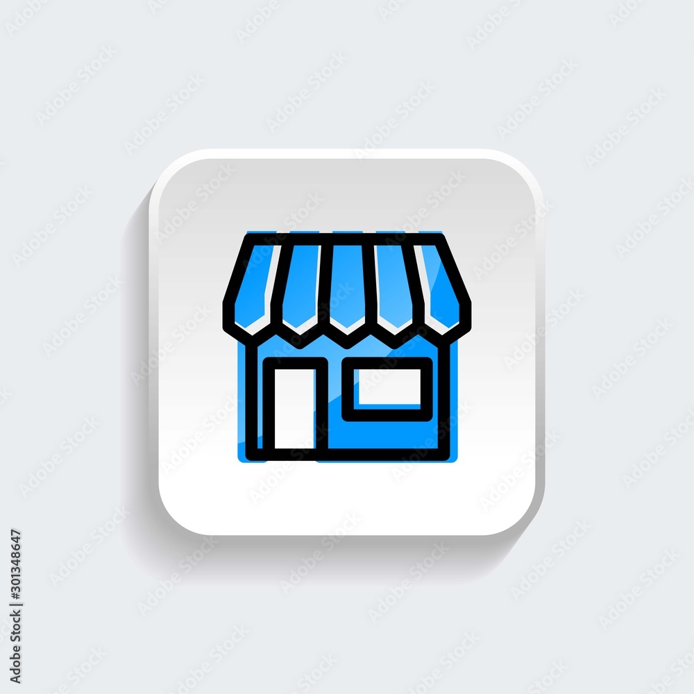 Store icon symbol of shop or market with modern flat style icon for web ...