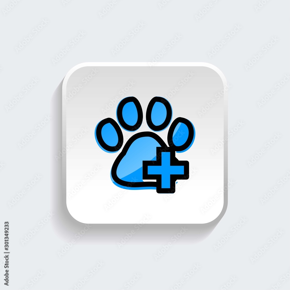 Pet health care icon symbol of animal medicine with modern flat style ...