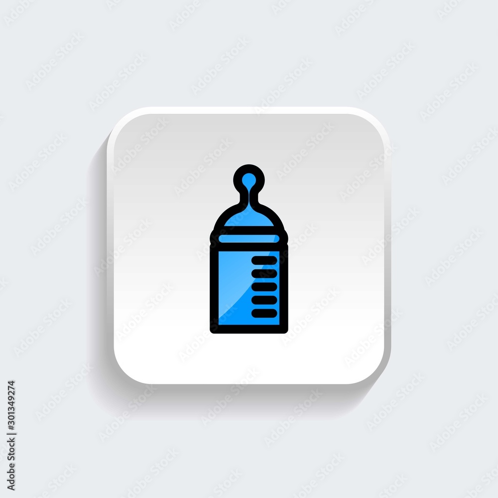Baby pacifier bottle icon symbol with modern flat style icon for web site design, logo, app, UI ...