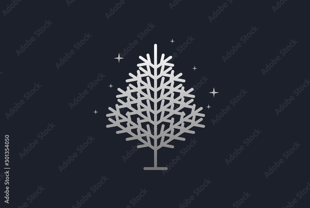 Minimalist modern spruce tree line art logo design vector graphic Stock ...