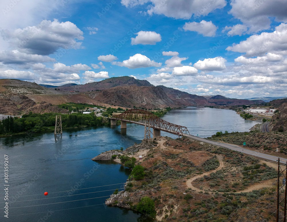 Great Aerial Photography of Beebe Bridge with a painfully blue sky and ...