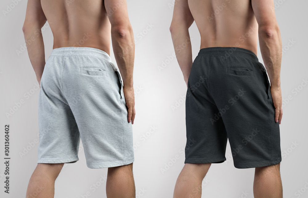 Template of male white and black shorts for your layout design for ...