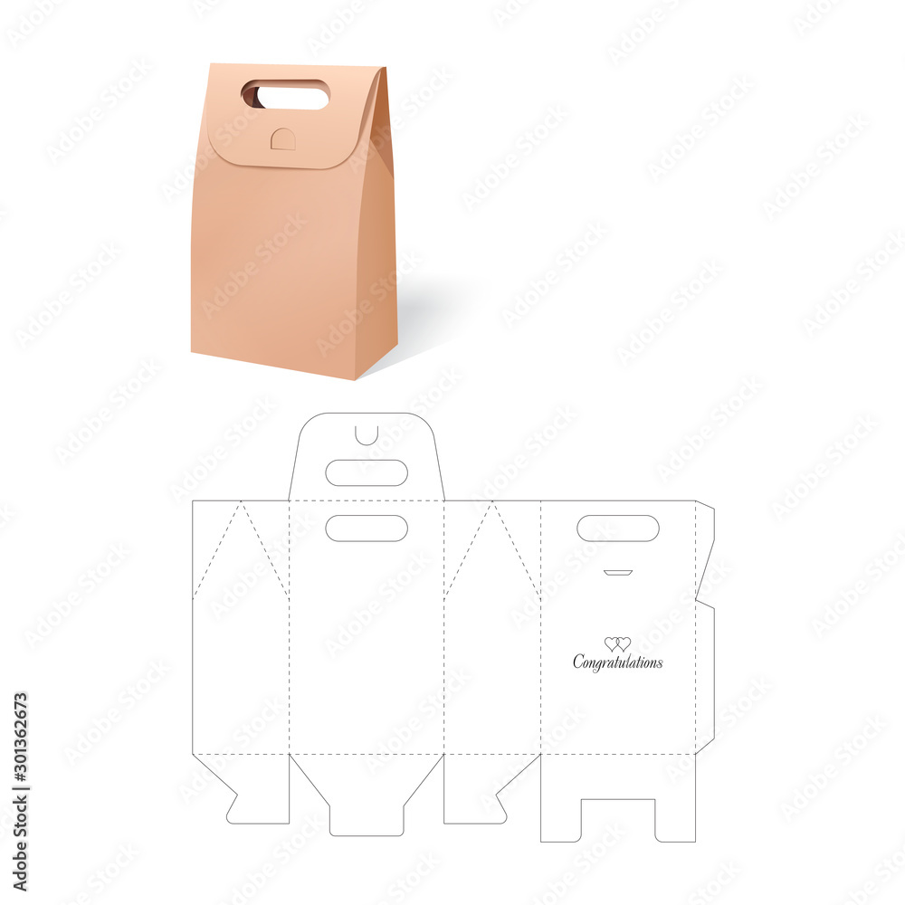 Retail Box with Blueprint Template Stock Vector | Adobe Stock