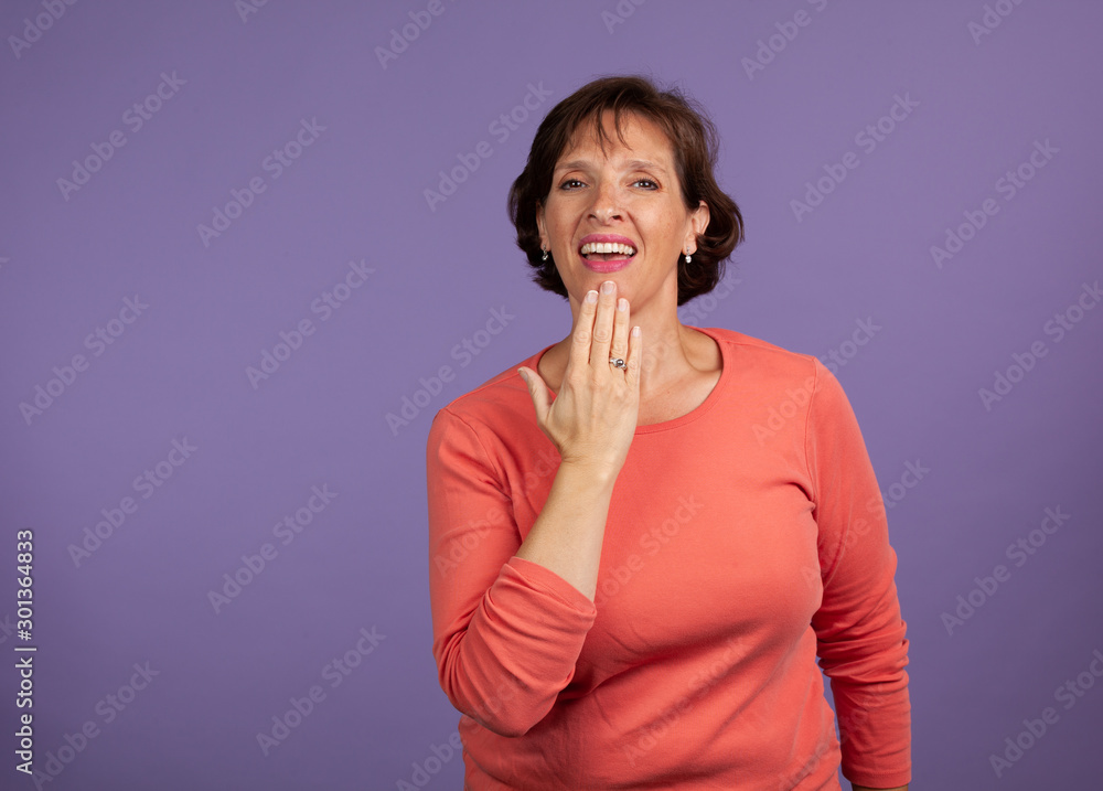 Woman signing thank you using American Sign Language Stock Photo ...