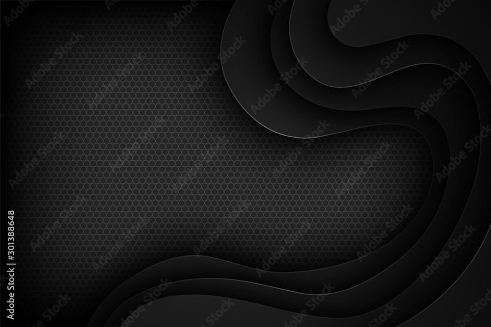 Black abstract vector background with overlapping characteristics ...