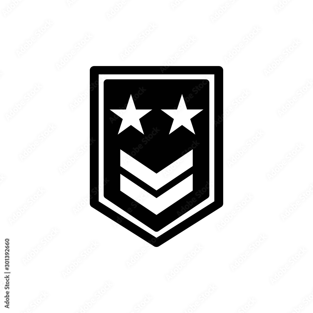 Military rank vector icon, army badge symbol. Simple, flat design for ...