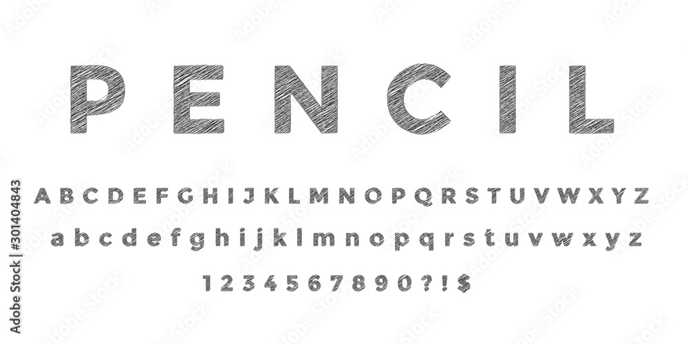 Scribble Font, Scribble Alphabet, Scribble Text, Pencil Stock Vector ...