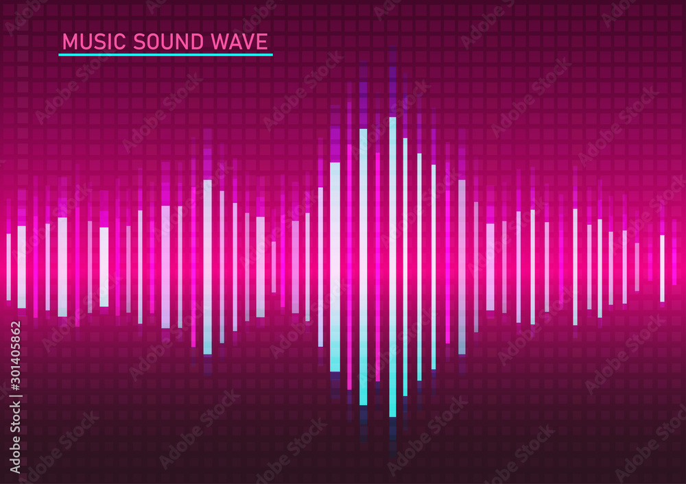 Abstract Sound Wave Design, Equalizer for music, Showwing Sound Wave ...