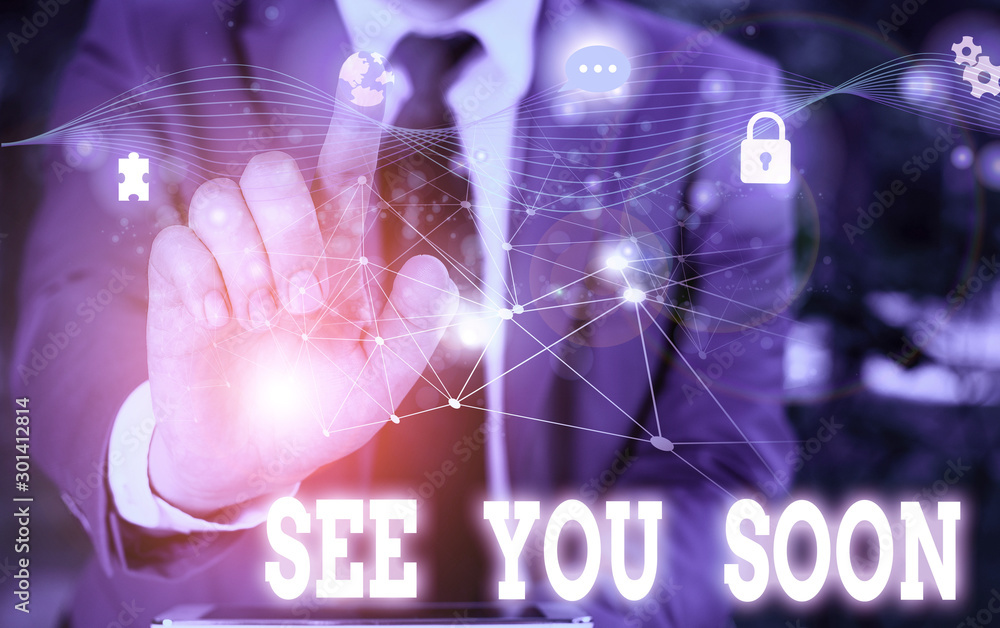 Writing note showing See You Soon. Business concept for used for saying ...